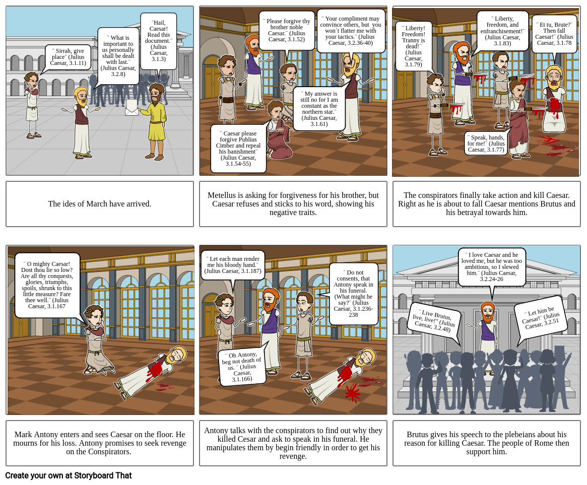 Julius Caesar Political Cartoon Storyboard by amberg23
