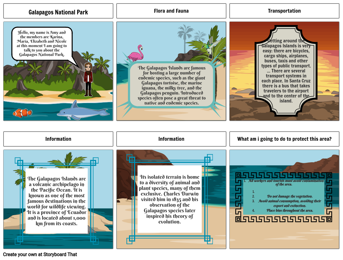 Galapagos National Park Storyboard par amy21757