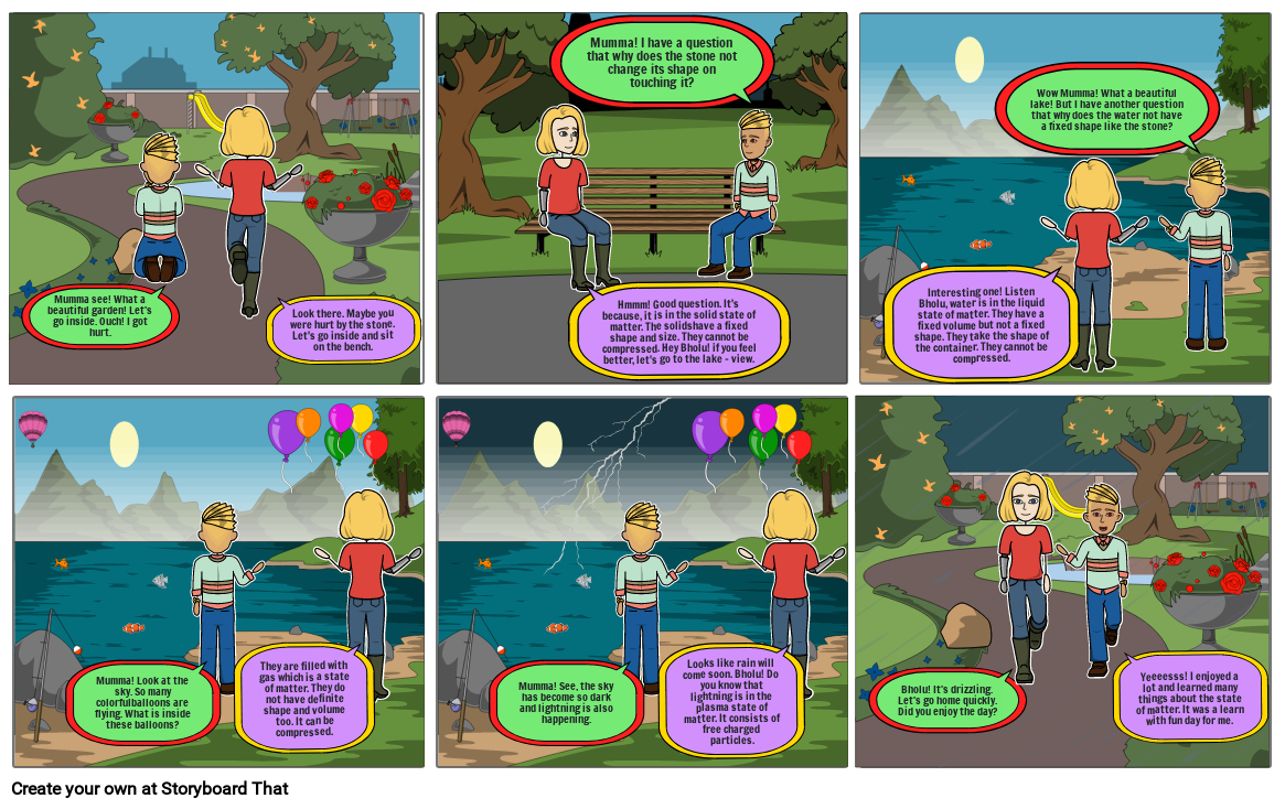 Comic Strip Making - State of Matters, By - Angel Patel, 6th - B, 6218