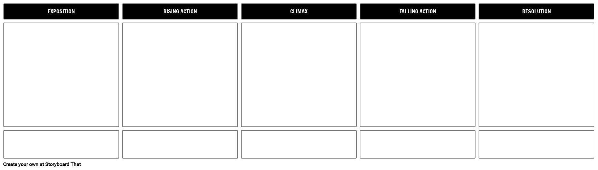 Plot Diagram Template - 5 Cells Storyboard por anna-warfield