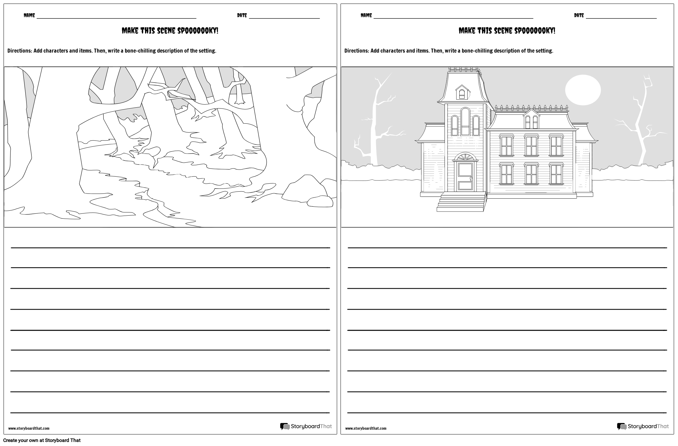 spoooooky scene Storyboard by anna-warfield