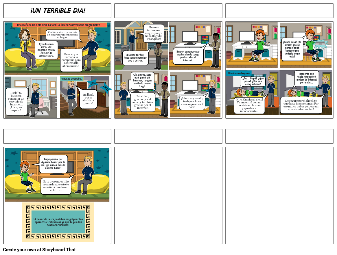Un terrible dia Storyboard por anthony16ats