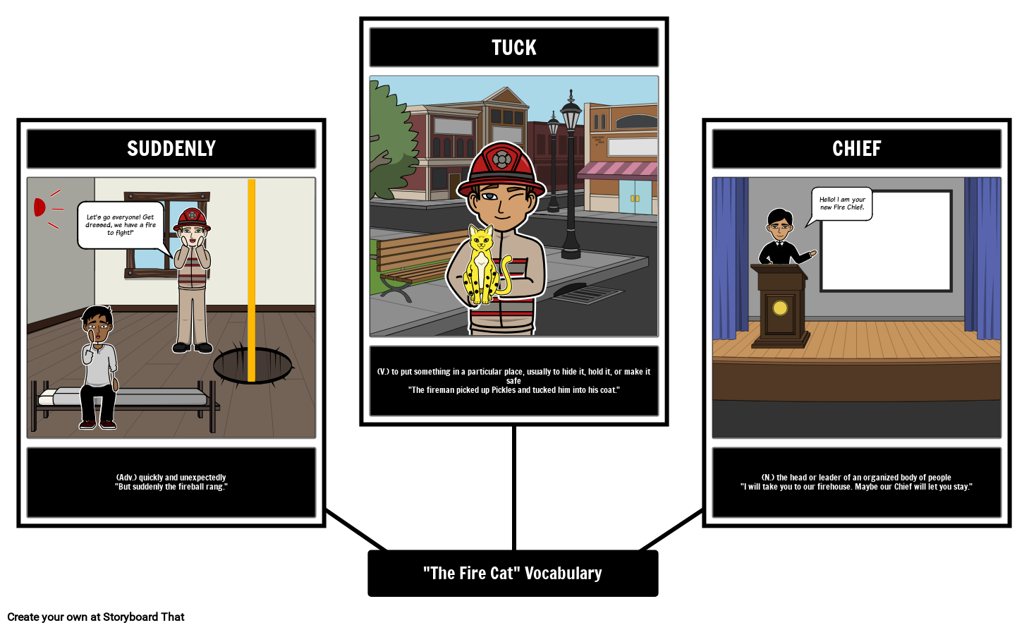 The Fire Cat Vocabulary Spider Map Storyboard per ashley-trudeau