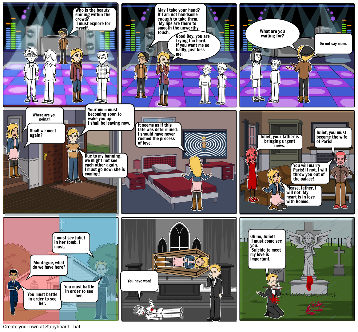 Romeo and Juliet Storyboard por asood2021