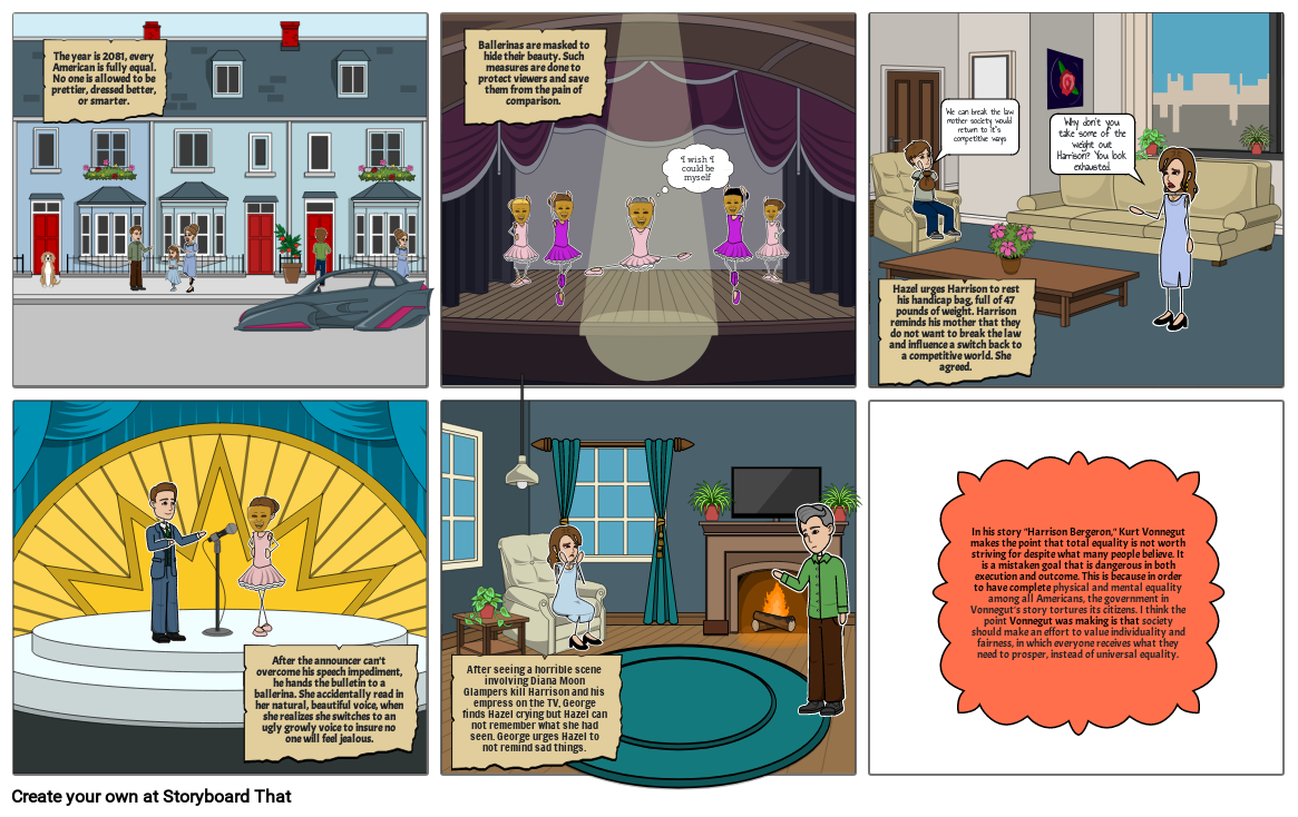 Harrison Bergeron and Satire Project Storyboard