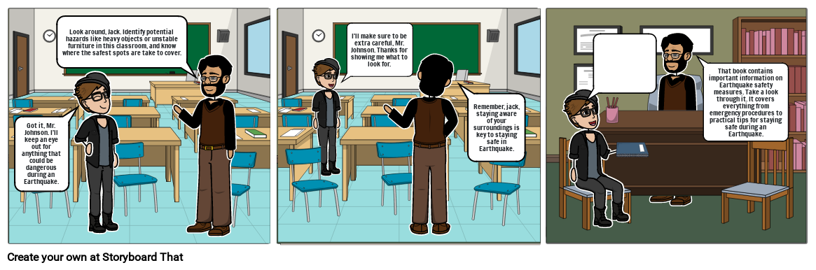 being safe for earthquake Storyboard por b06a5038