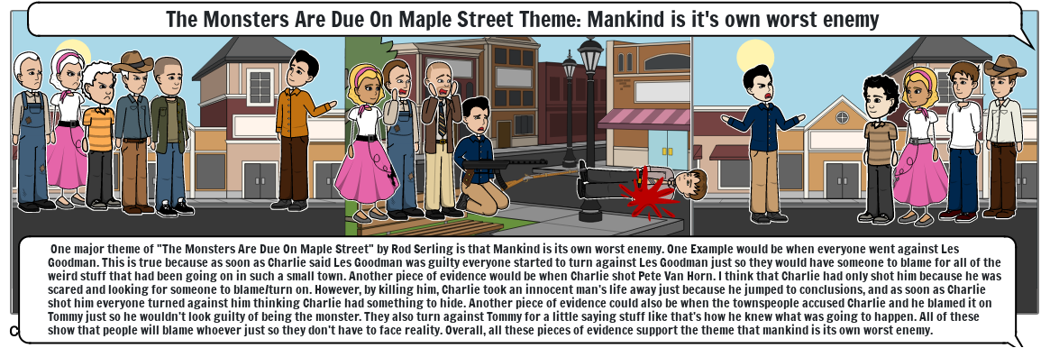 The Monsters Are Due On Maple Street Theme Storyboard