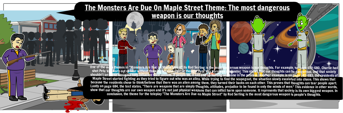 The Monsters Are Due On Maple Street Theme Storyboard