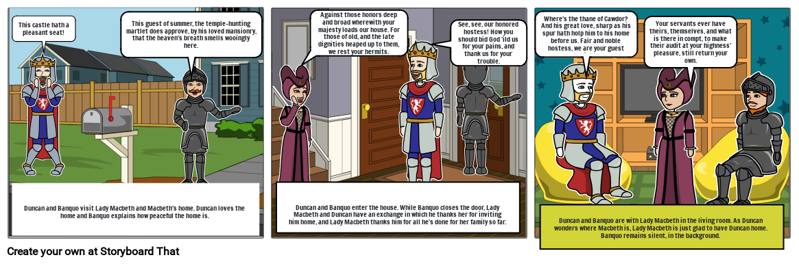 MACBETH: Act 1, Scene 6 Storyboard by b10b486f