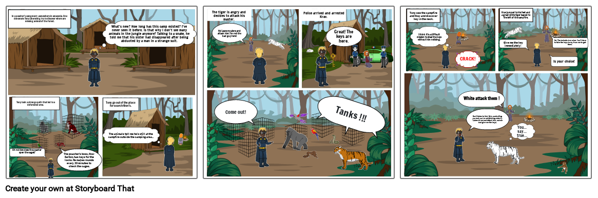 Tony and the captured animals Storyboard par b187bbd9