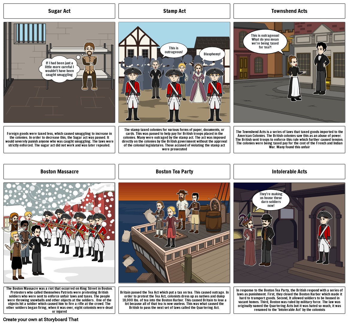 American Revolution Causes Storyboard par b1ae0aab