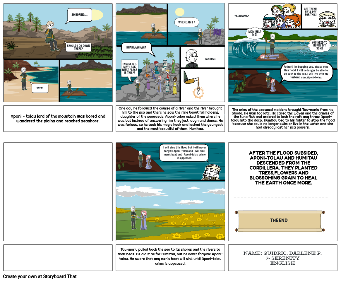 THE GREAT FLOOD:HUMITAU RESTORES THE WORLD Storyboard