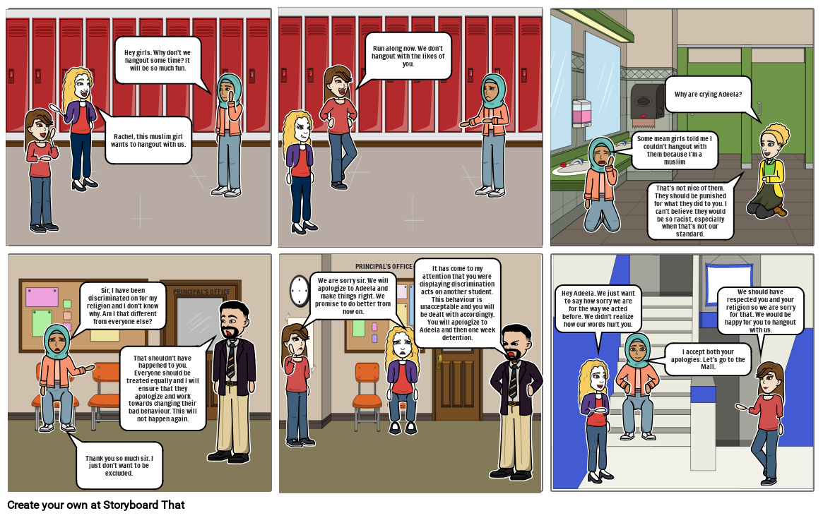 Diversity and discrimination and Inclusion Storyboard