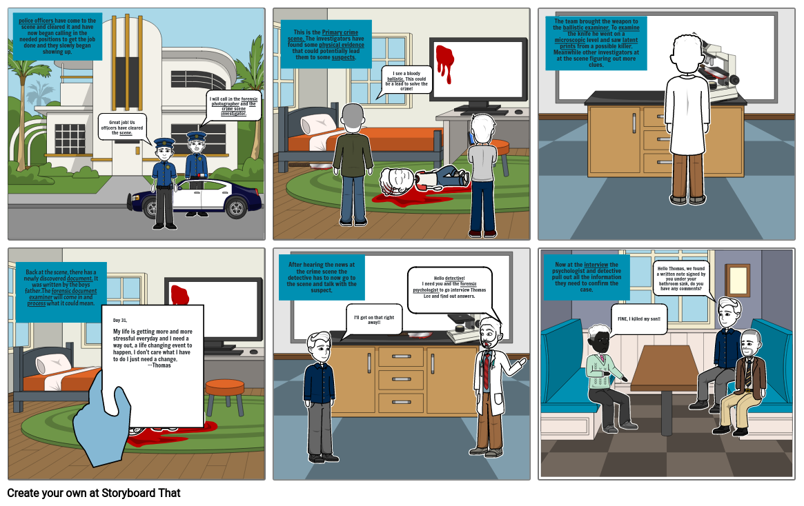 Crime Scene Illustration Storyboard by b3362e50