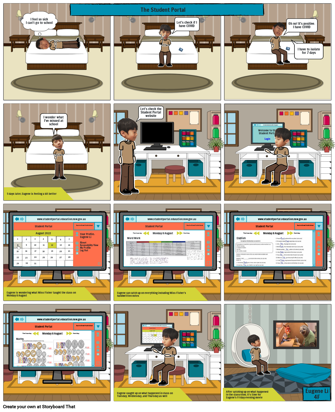 The student portal website Storyboard by b3812541
