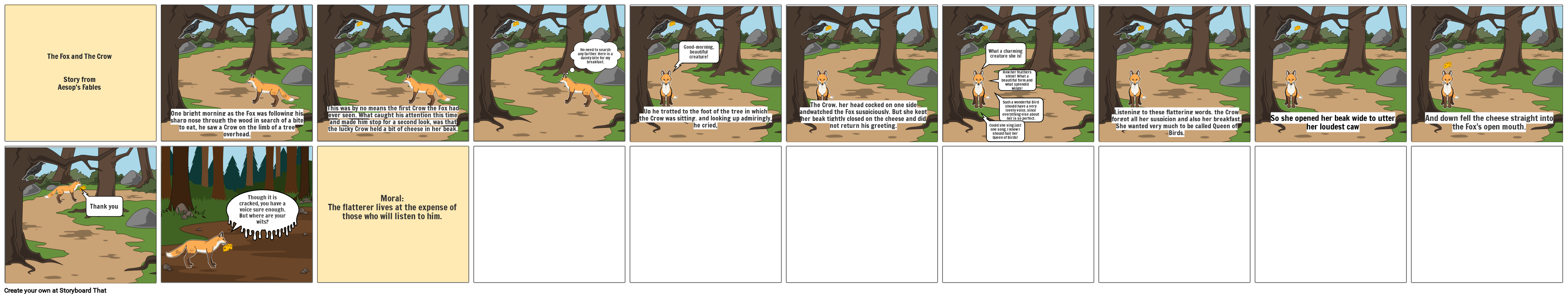 Fox and the Crow Storyboard by b3a7840c