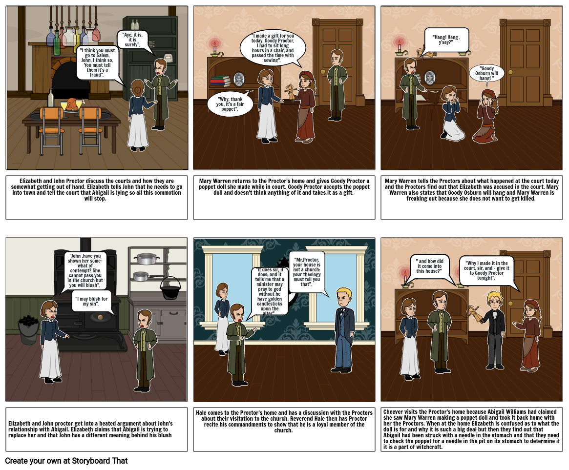 Act 2 Of The Crucible Storyboard By B49da57f