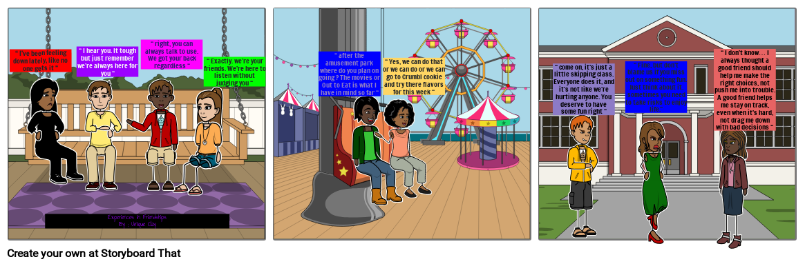 Friendship Experiences Storyboard by b64e232b