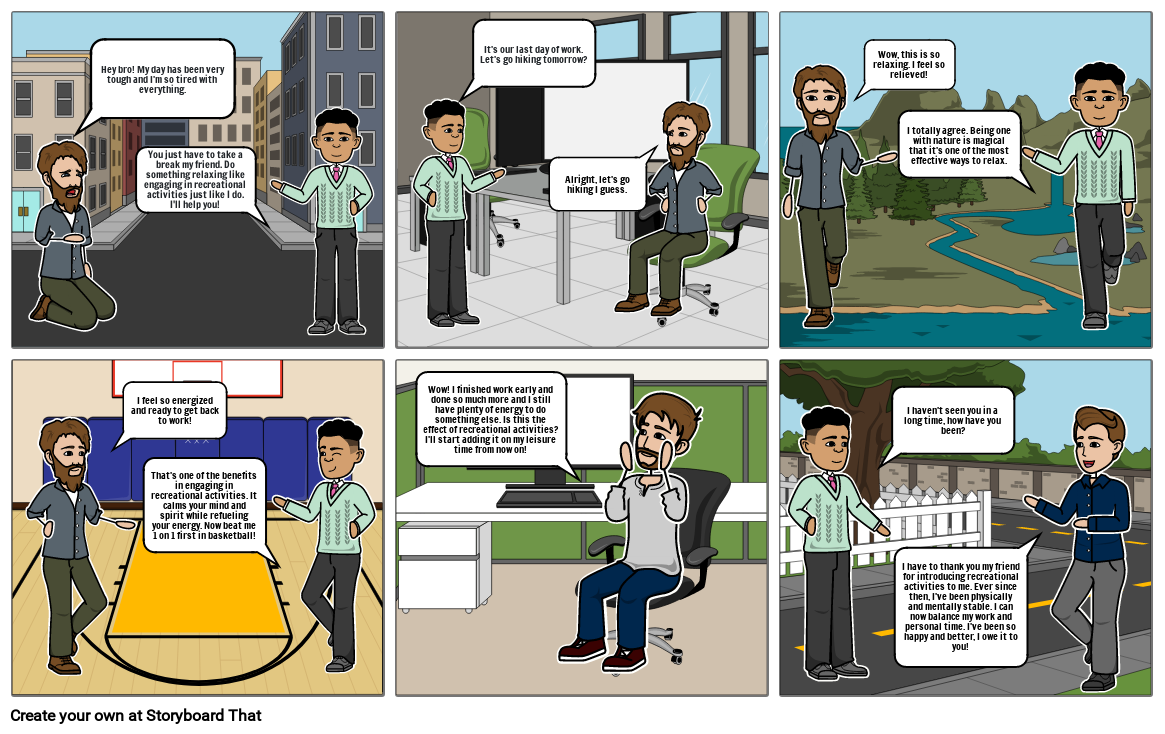 a day of recreational activities Storyboard par b73a1df9