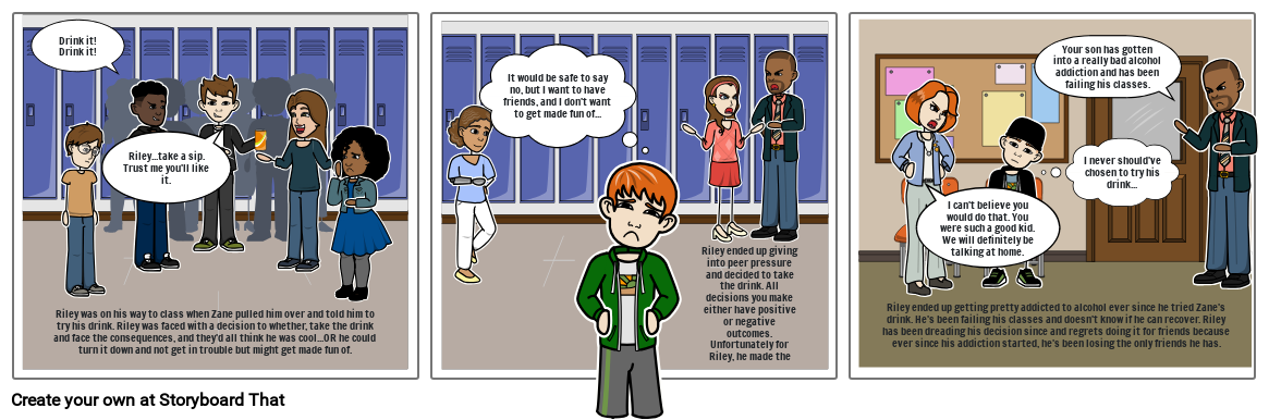 decision comic strip Storyboard by b7890a5f2a