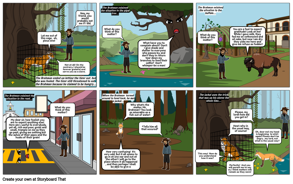 The Tiger, the Brahman and The Jackal Storyboard