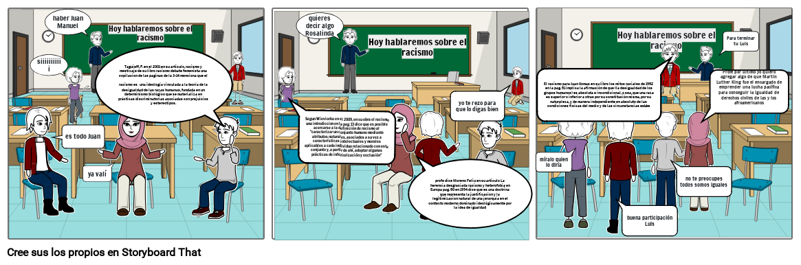 Racismo según autores Storyboard by b86af204