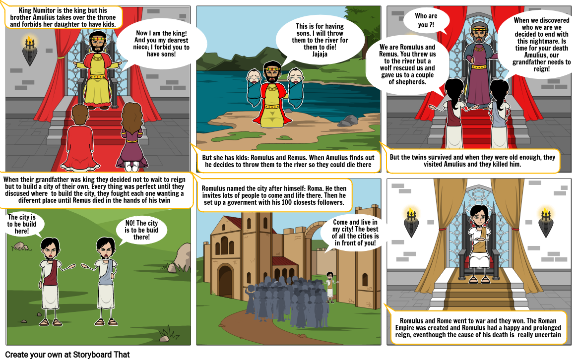 The Story of Romulus and Remus Storyboard par b9320f8e