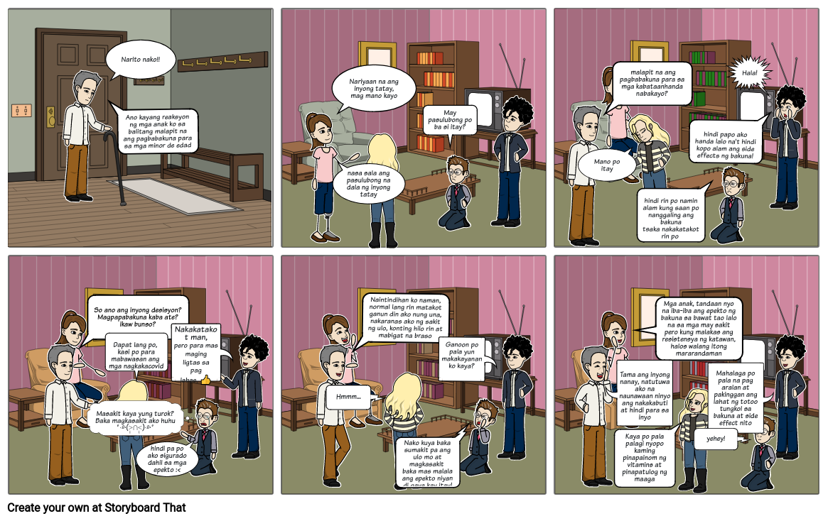 Esp: Maayos na Komunikasyon ng isang Pamilya Storyboard