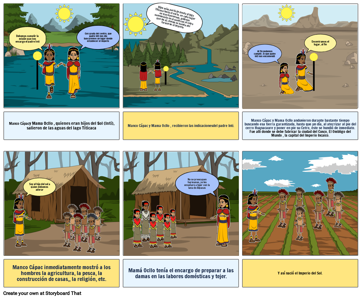 historieta de manco capac Storyboard por ba416a65