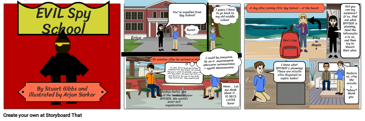 Comic Strip BR: Evil Spy School (Retelling a specific part)