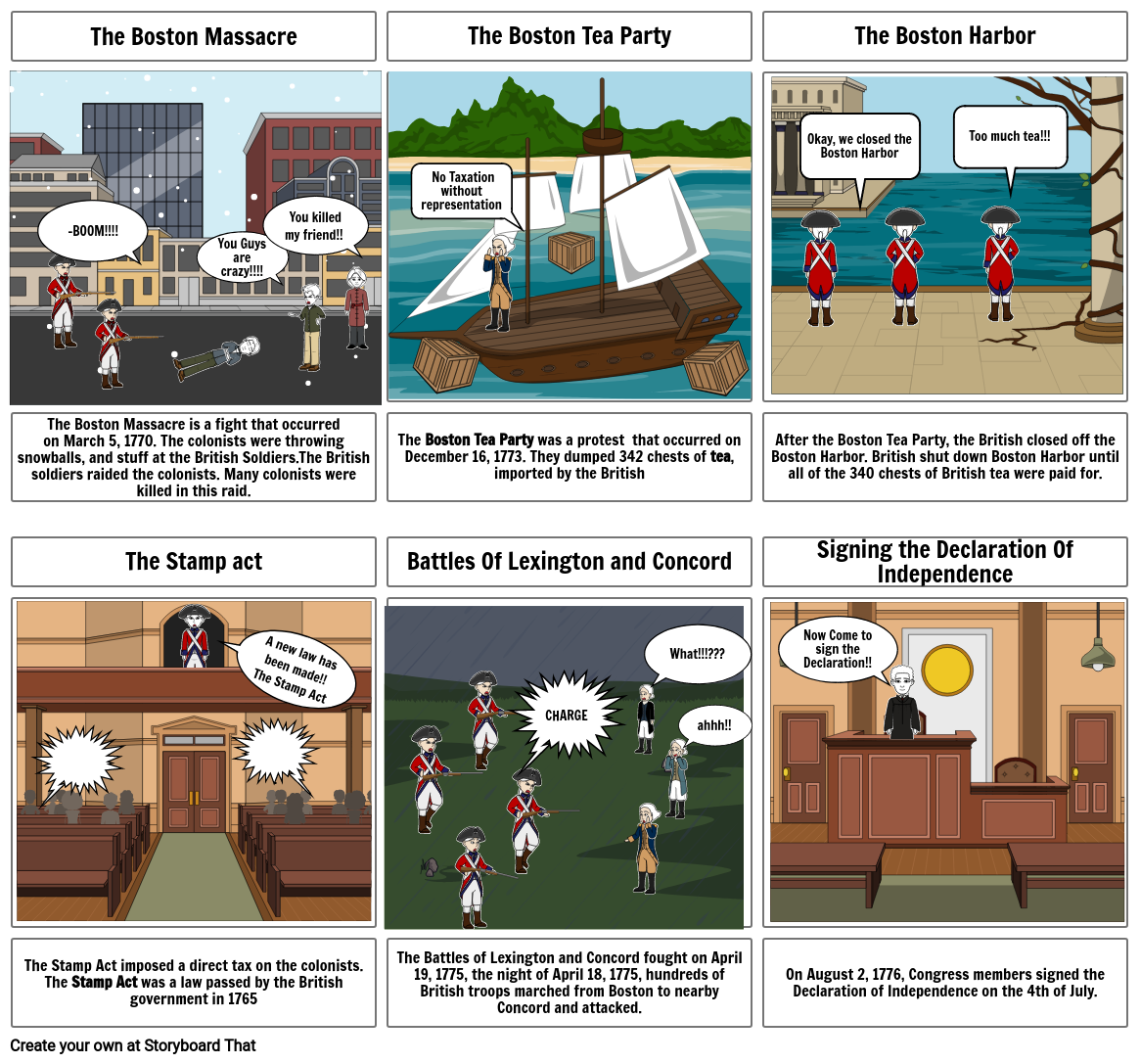 American Revolution Storyboard por barjun