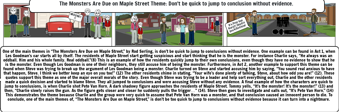 The Monsters Are Due on Maple Street Theme Storyboard