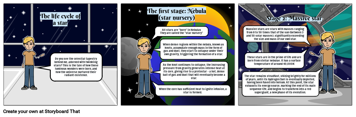 Life cycle of a star Storyboard par bbed36f3