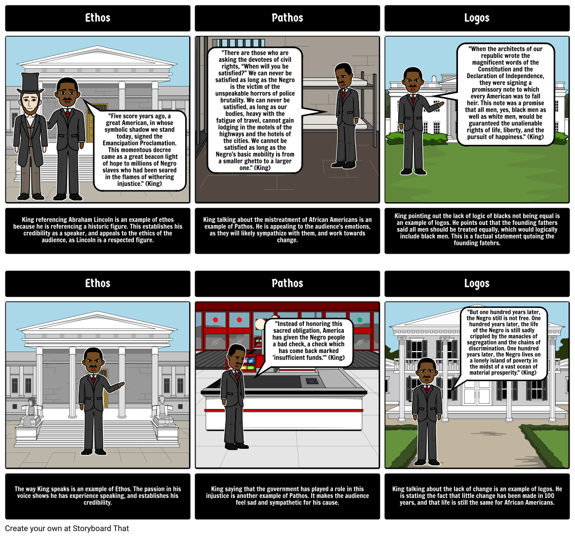 MLK Ethos, Pathos, Logos Storyboard by bc77bac6