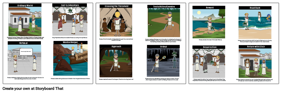 Perseus and Medusa Storyboard por bc7f2293
