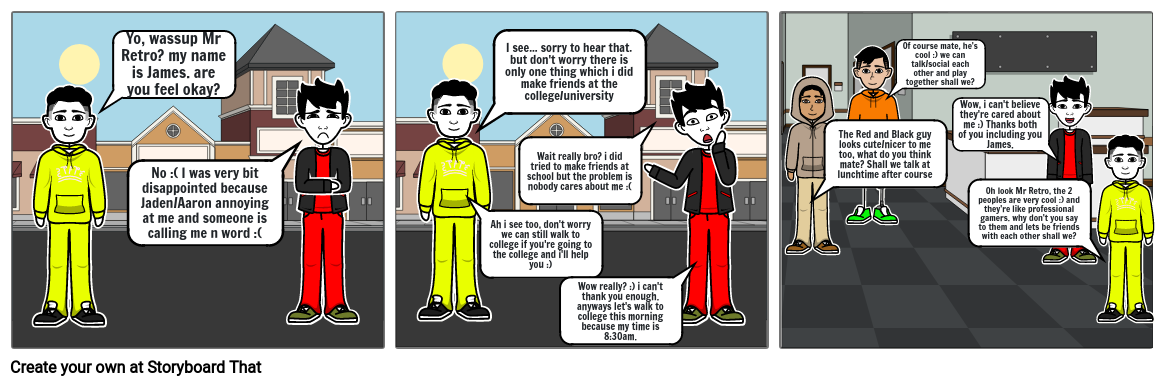 making friends comic ads Storyboard by bca91a51