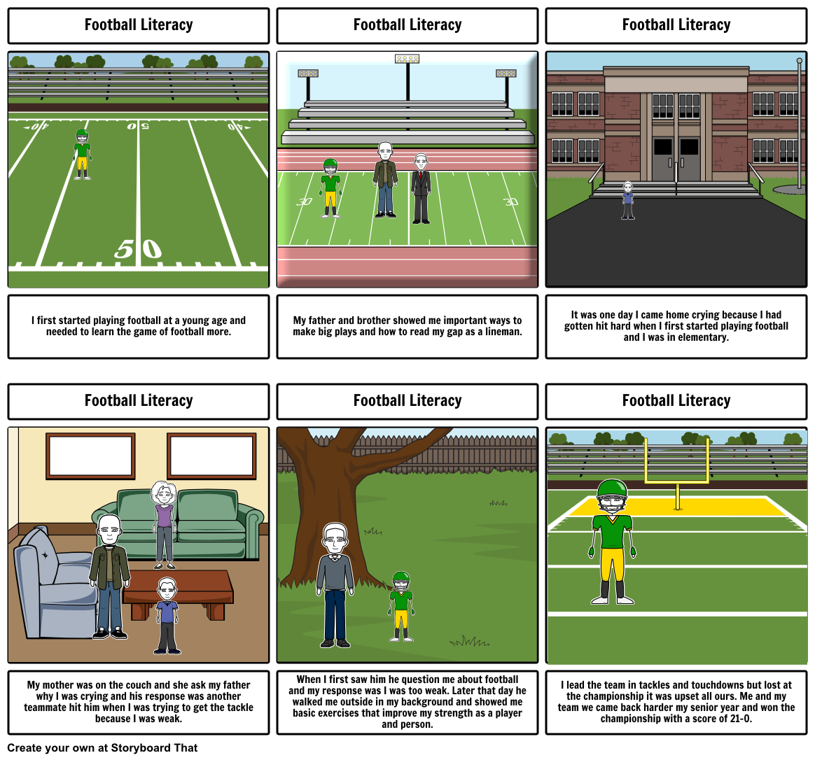 Football Literacy Storyboard by bcb97db690065