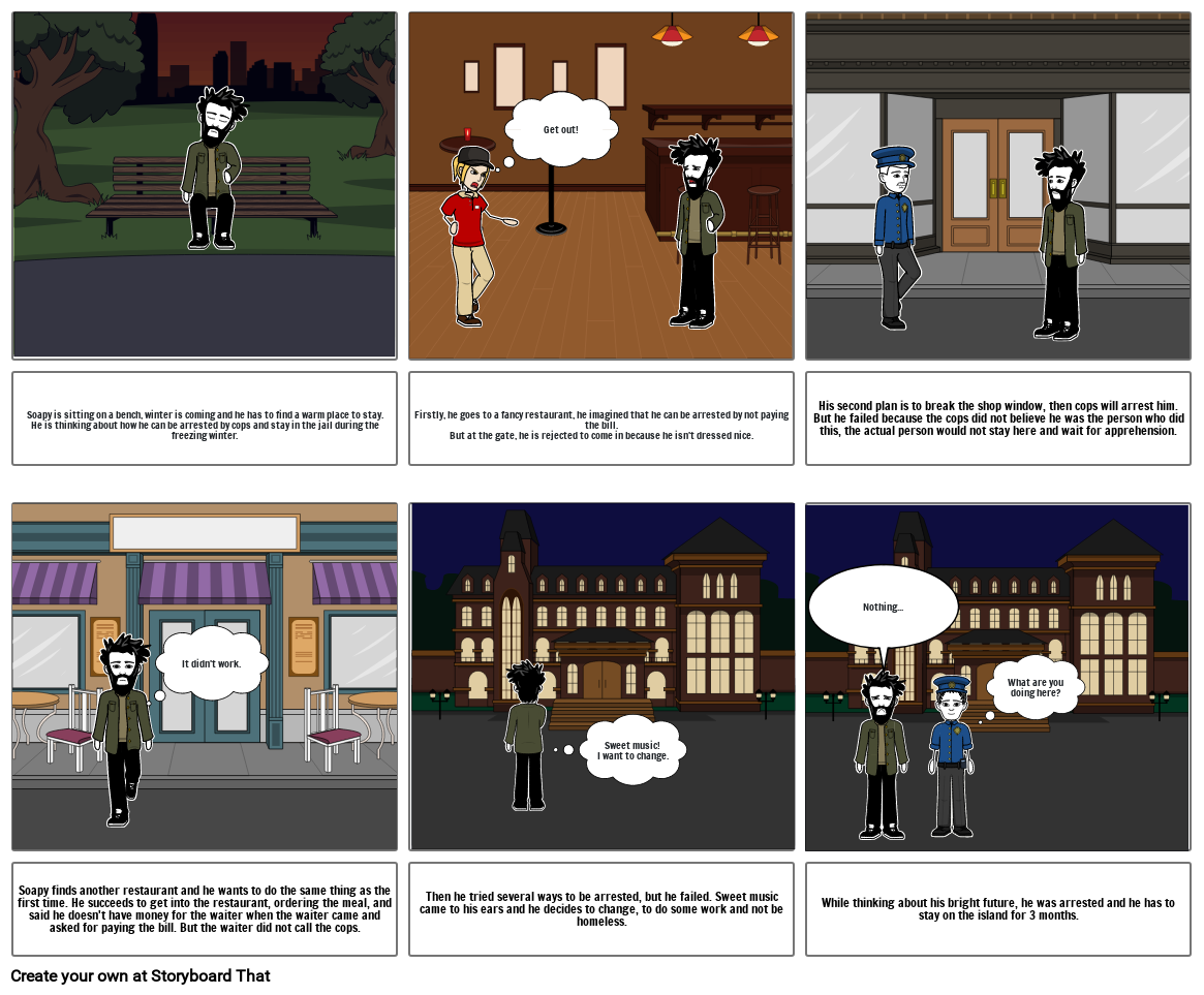 The Cop And The Anthem Storyboard By Bd798e0e