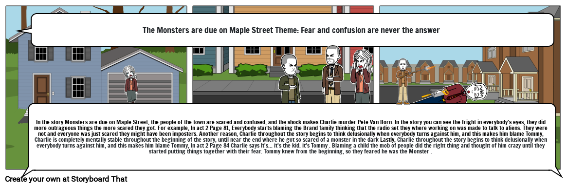 The monsters are due on maple street Storyboard