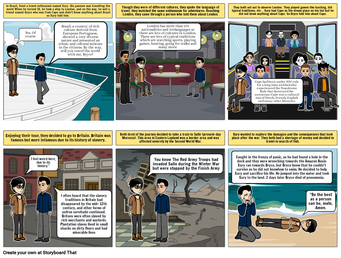 The Story of a young explorer Storyboard by be44e653