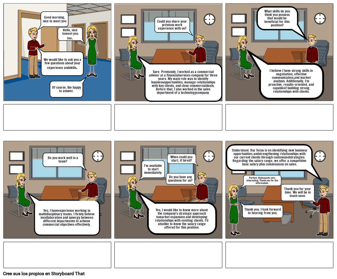 Job Interview Alejandra Storyboard por be9784d4