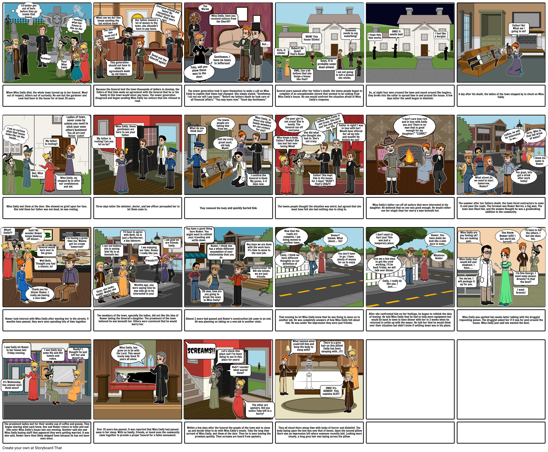 Rose For Emily Storyboard par beanntlm