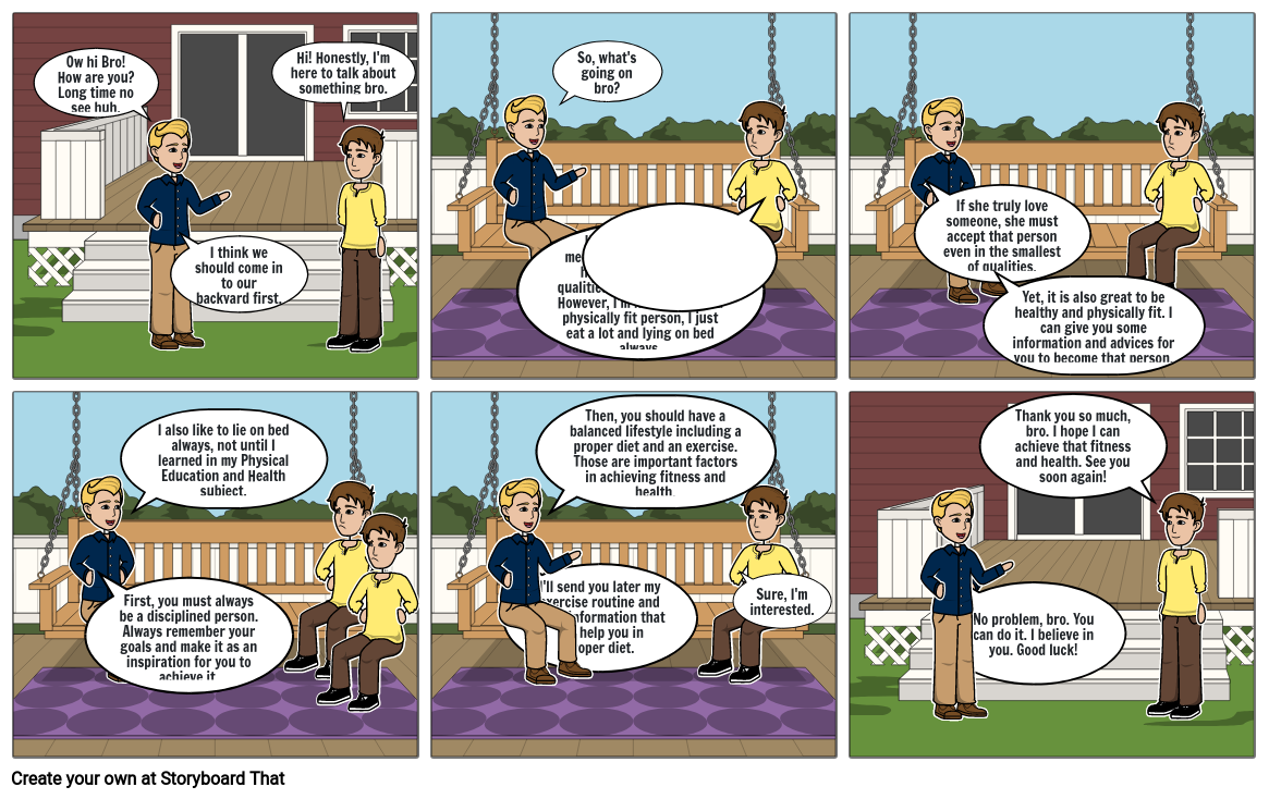 Comics That Promotes Fitness and Health Storyboard