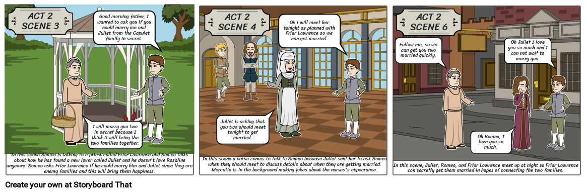 Romeo and Juliet Comic strip Storyboard by bed70f92