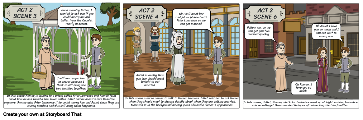 Romeo and Juliet Comic strip Storyboard by bed70f92