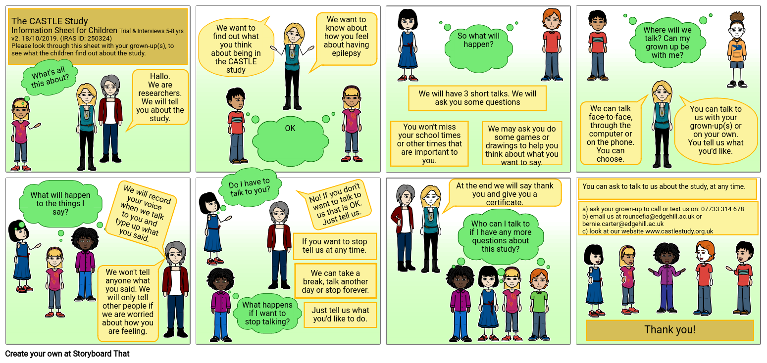 CASTLE 5-8yrs Trial & Interviews Storyboard por berniecarter