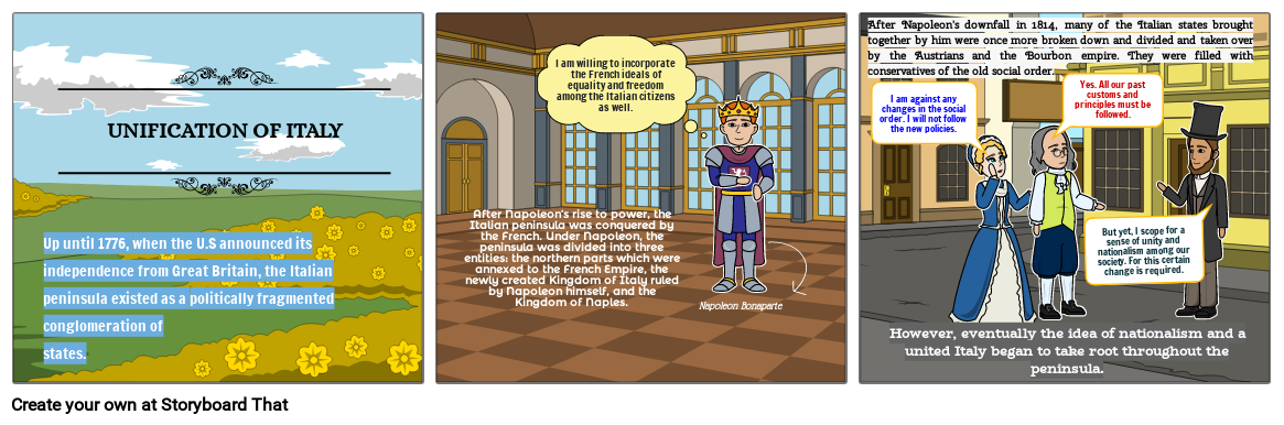 UNIFICATION OF ITALY Storyboard par beulah8