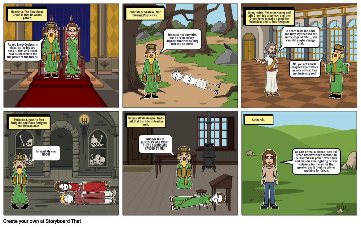 Tragic Hero Elements Antigone Storyboard por bf1f4981