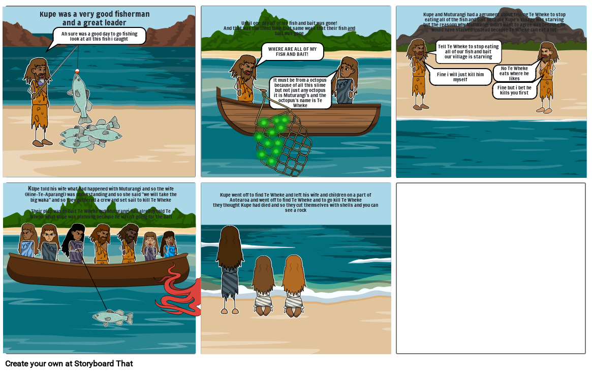 Kupe and Te Wheke Storyboard القصة المصورة من قبل bfdb6062