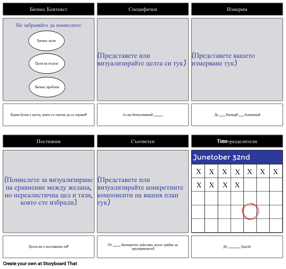 SMART Goals template Историята на bg-examples